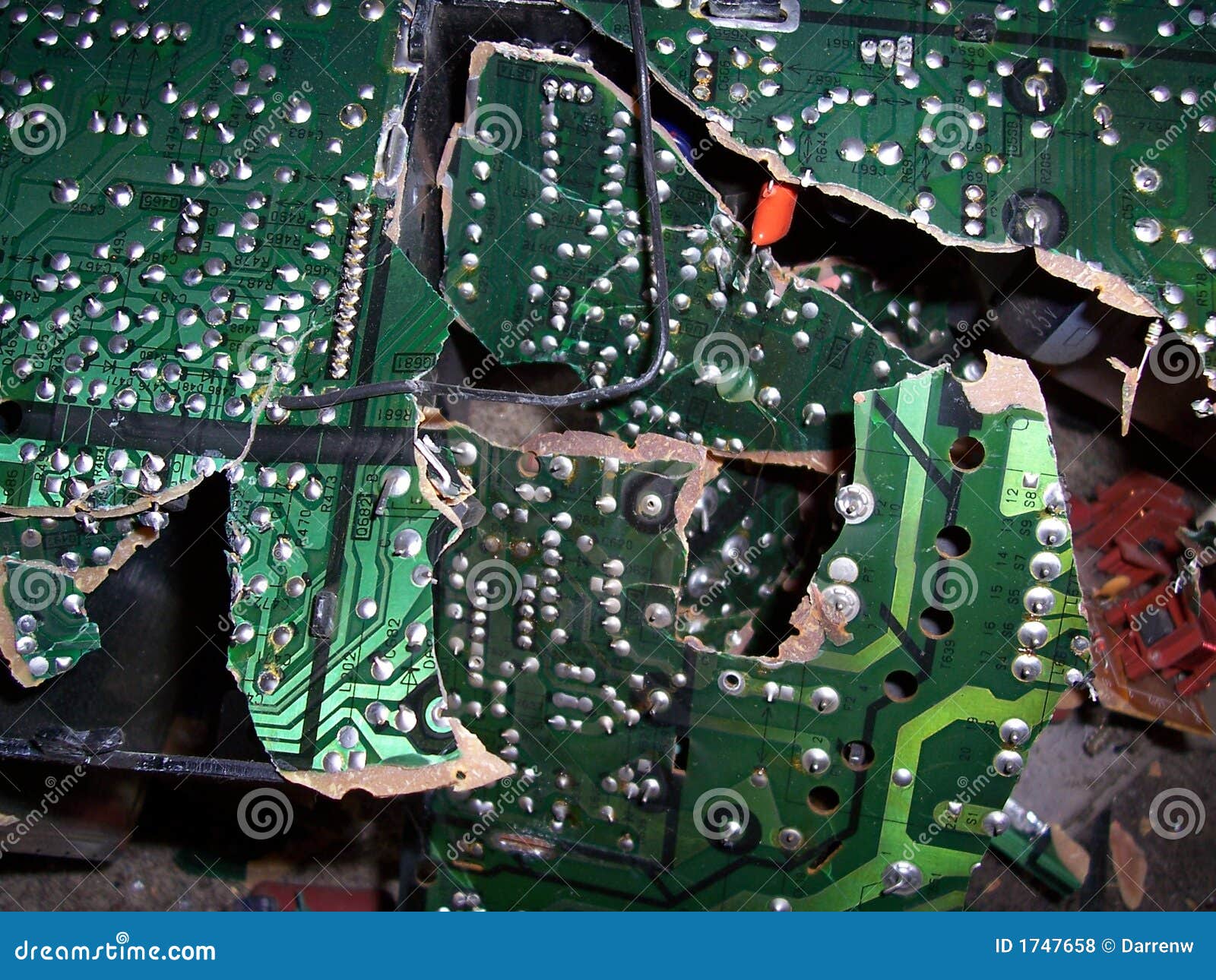 Broken circuit stock photo. Image of hardware, smash, electrical - 1747658