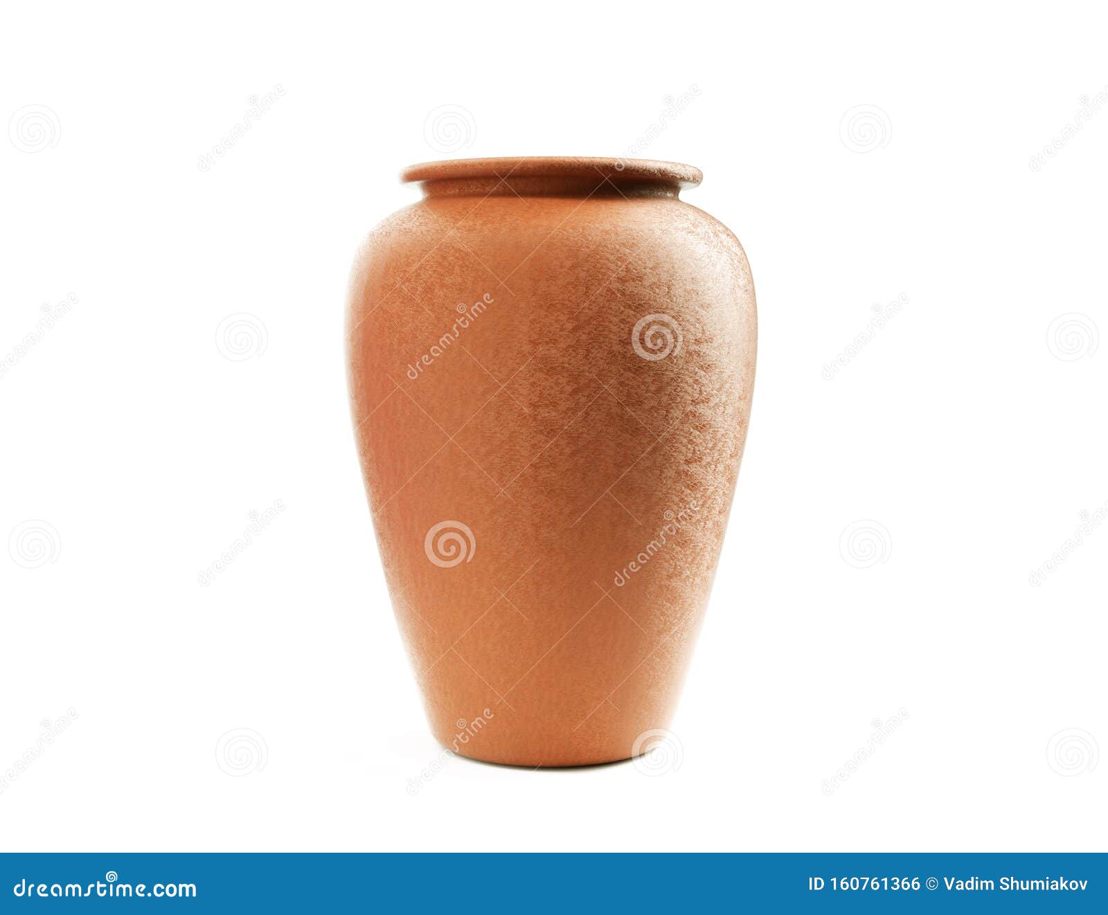 Broken Clay Vase Isolated on White Background. 3d Render Image Stock ...
