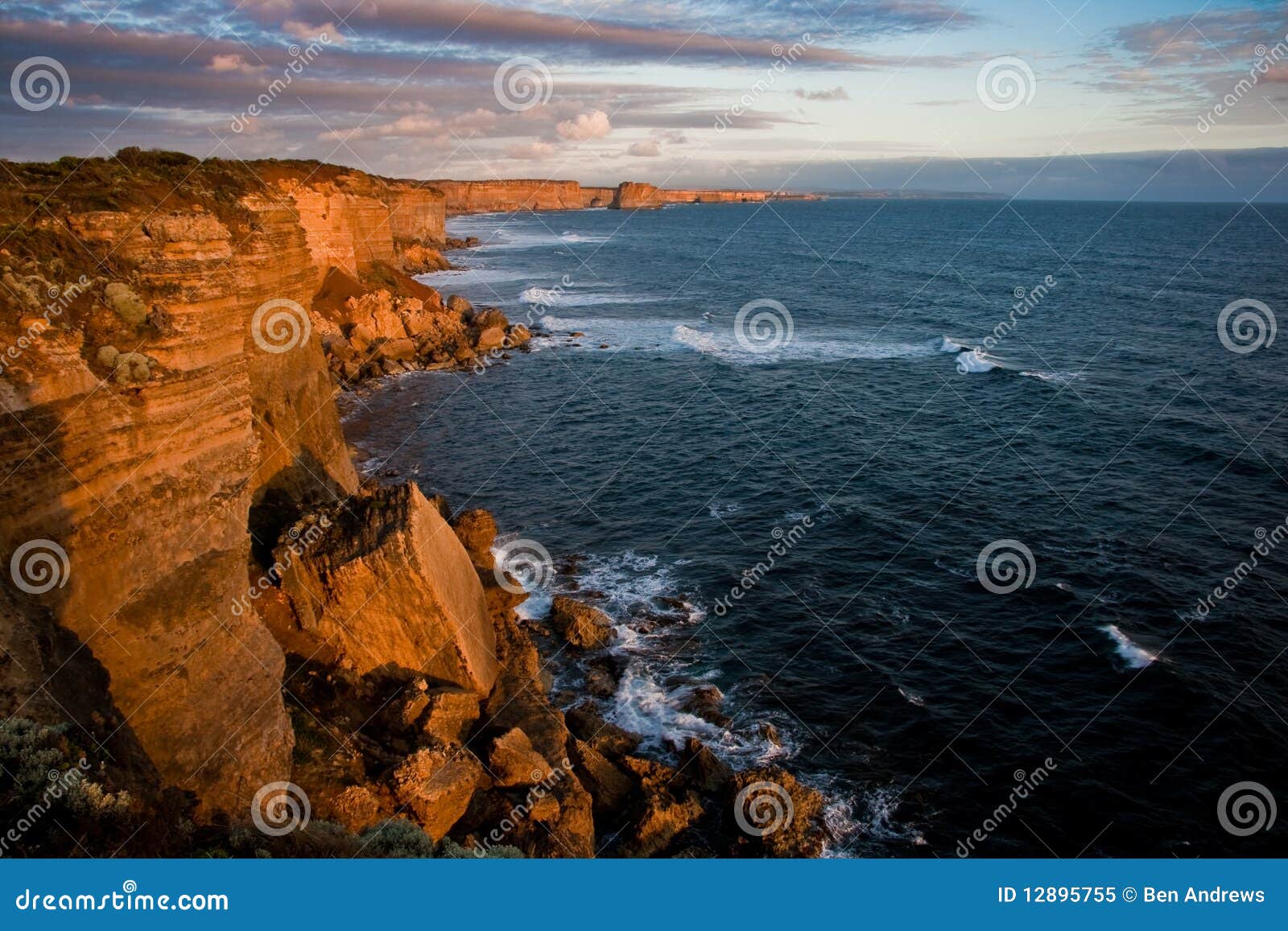 Broken Cliffs at sunset stock image. Image of scenic - 12895755