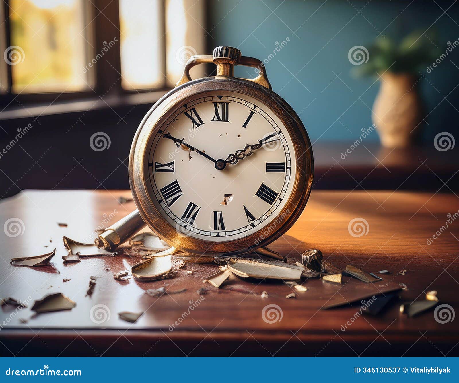 Broken Clock on a Desk As a Metaphor for Poor Time Management Stock ...