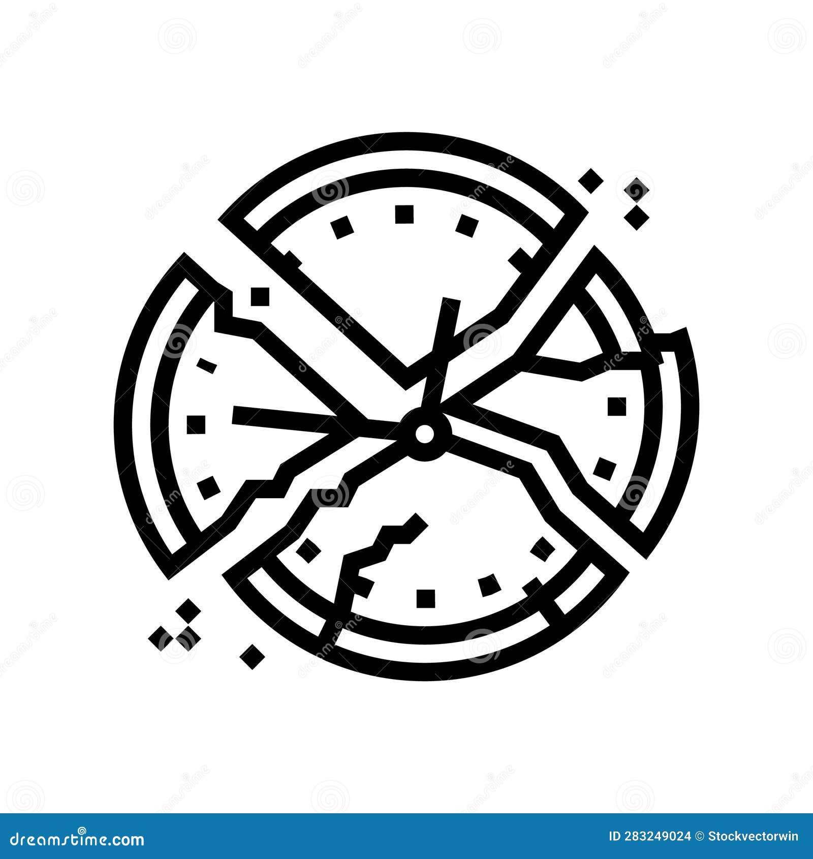 Broken Clock Sad Mood Line Icon Vector Illustration Stock Vector ... Broken Clock Sad Mood Line Icon Vector Illustration Stock Vector ...