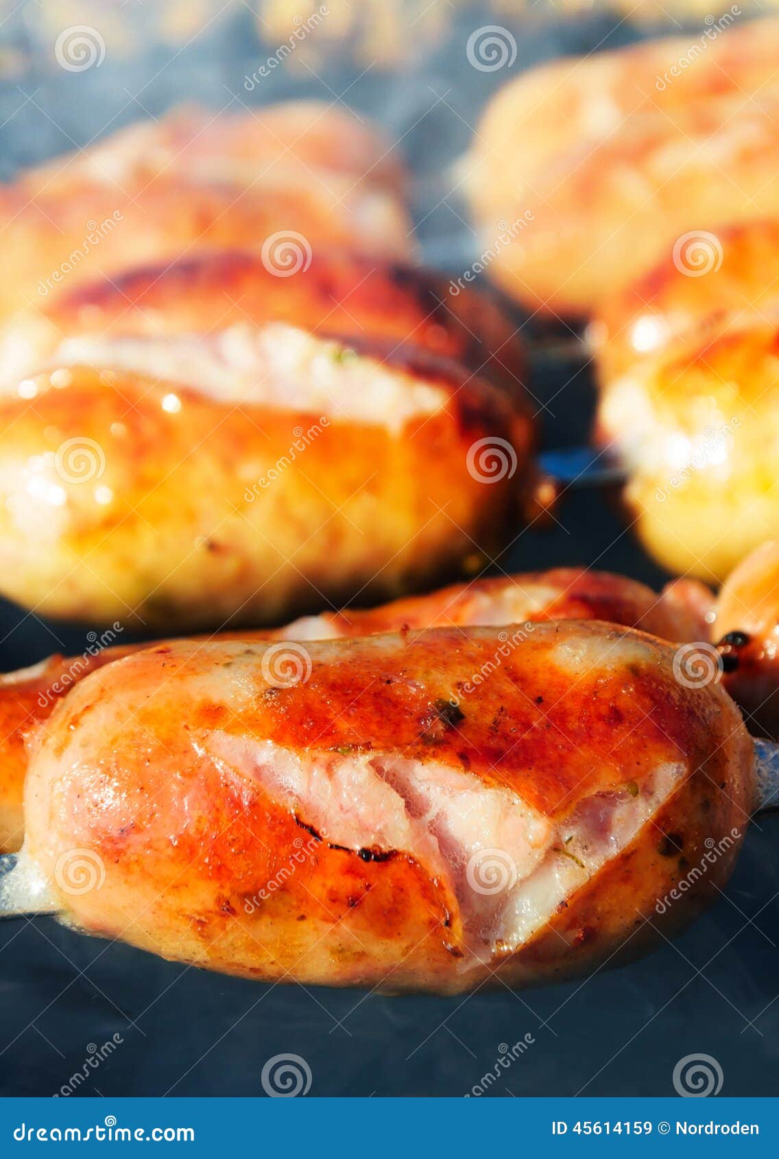 The Broken Closeup Fried Sausage. Stock Image - Image of sausage ...