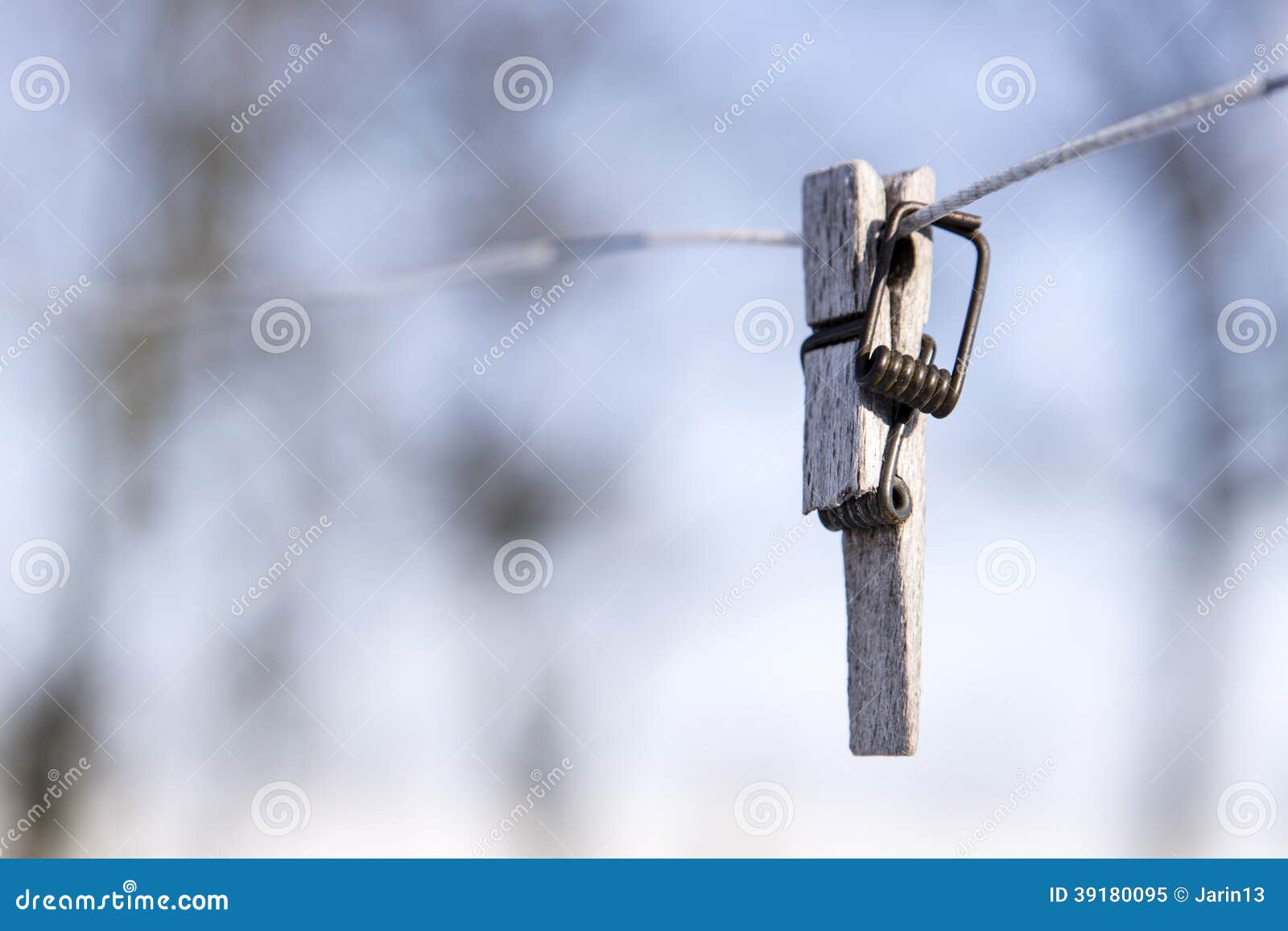 Broken Clothespin on the Wire Stock Image - Image of laundry, isolated ...