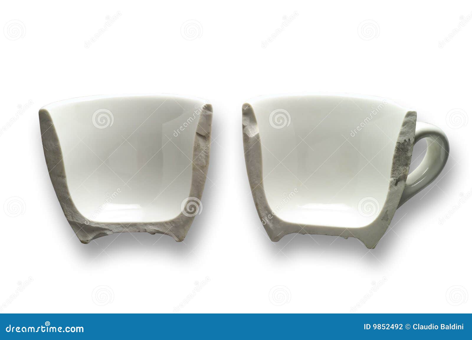 Broken coffee cup stock photo. Image of clipping, white - 9852492