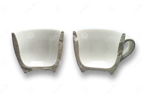 Broken coffee cup stock photo. Image of clipping, white - 9852492