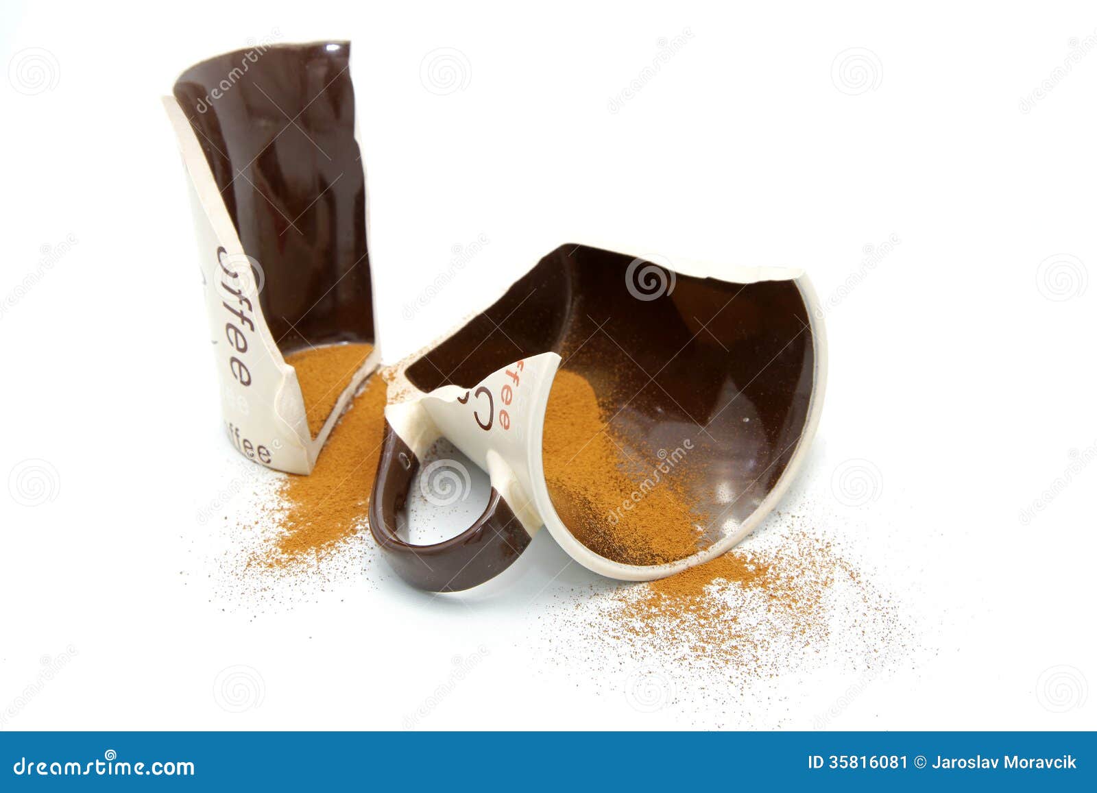 Broken coffee cup stock image. Image of white, inside - 35816081