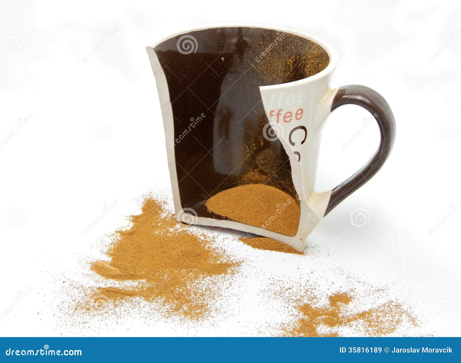 Broken coffee cup stock image. Image of isolated, coffee - 35816189