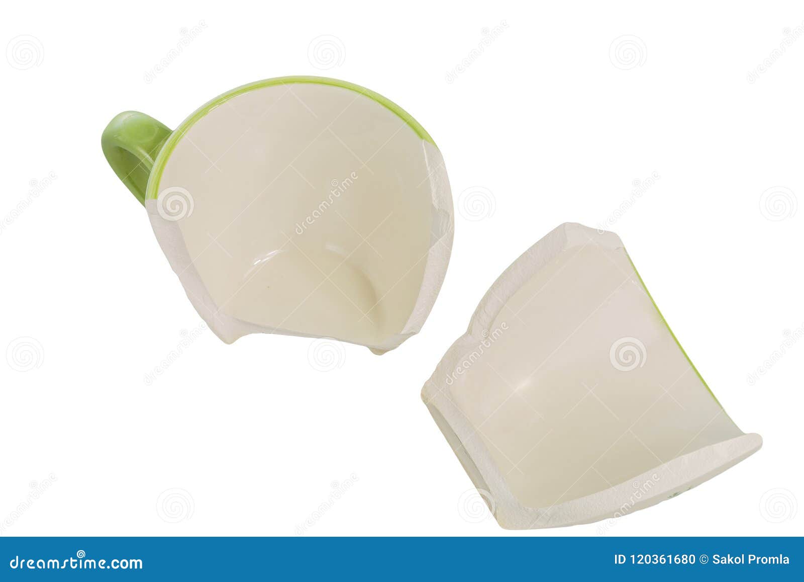 Broken coffee cup isolated stock photo. Image of cutout - 120361680