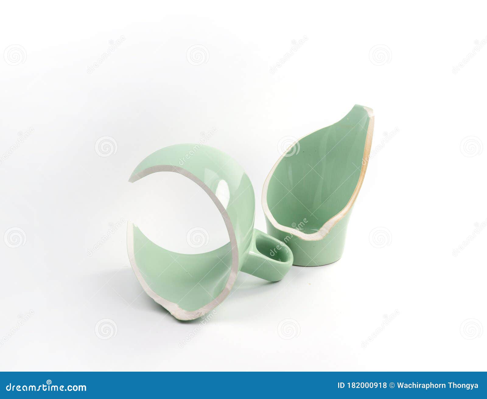 Broken Coffee Mug on White Background, Broken Cup Pieces, Broken ...