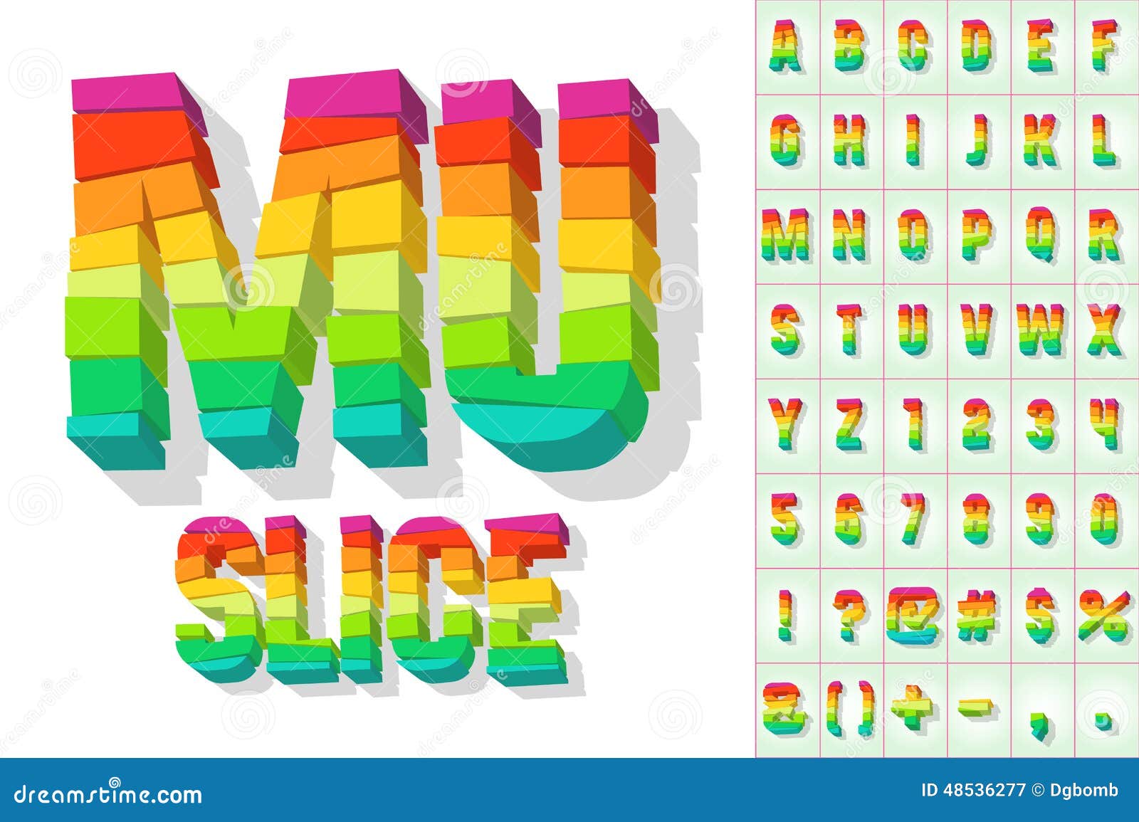 Broken colorful alphabet stock vector. Illustration of symbol - 48536277