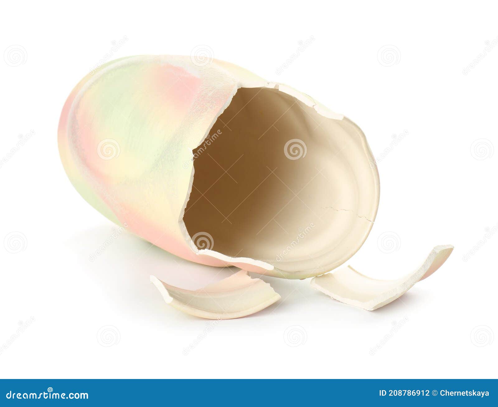Broken Colorful Ceramic Vase Isolated on White Stock Photo - Image of ...