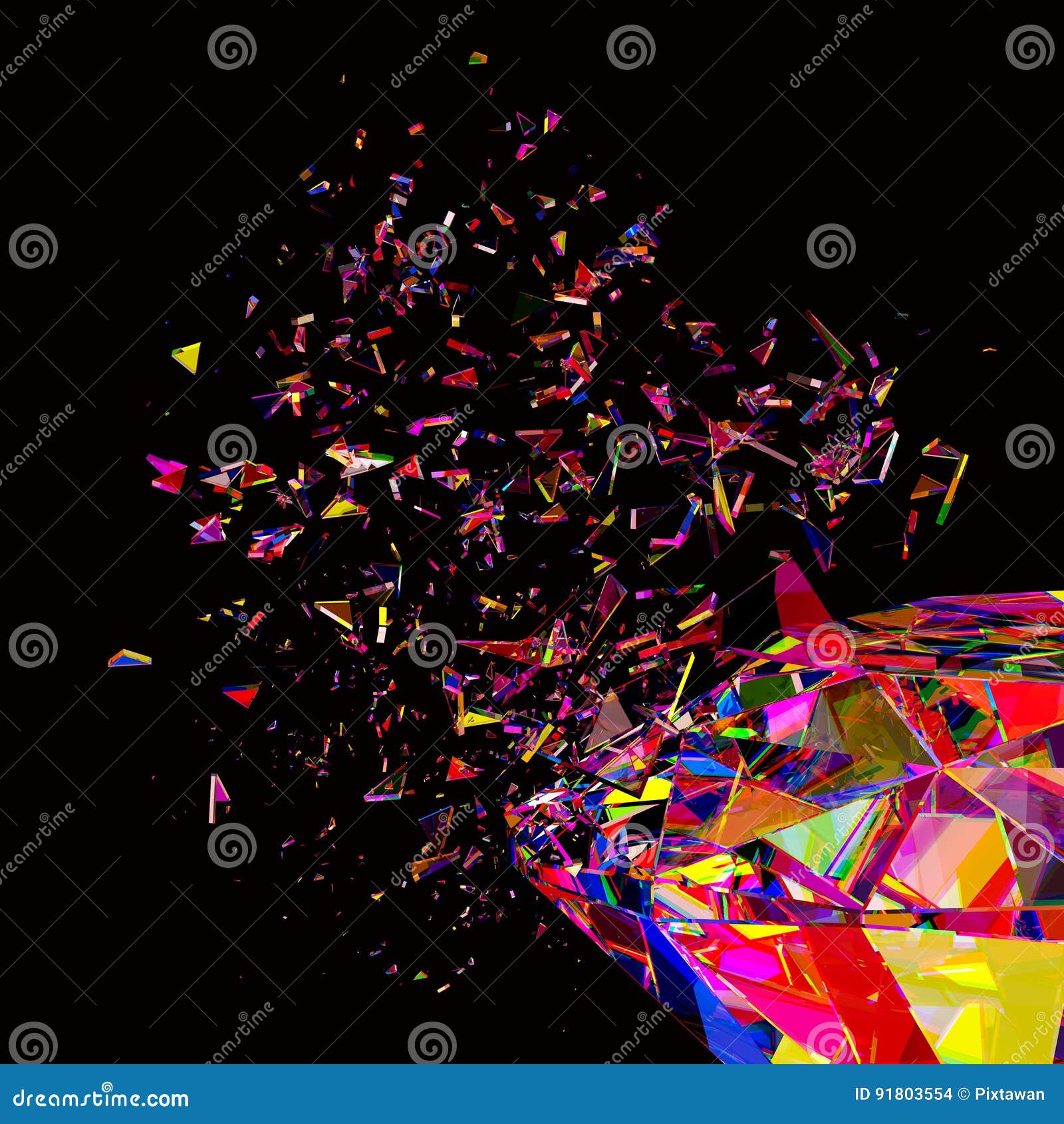 Broken Colorful Diamond Background Stock Illustration - Illustration of ...
