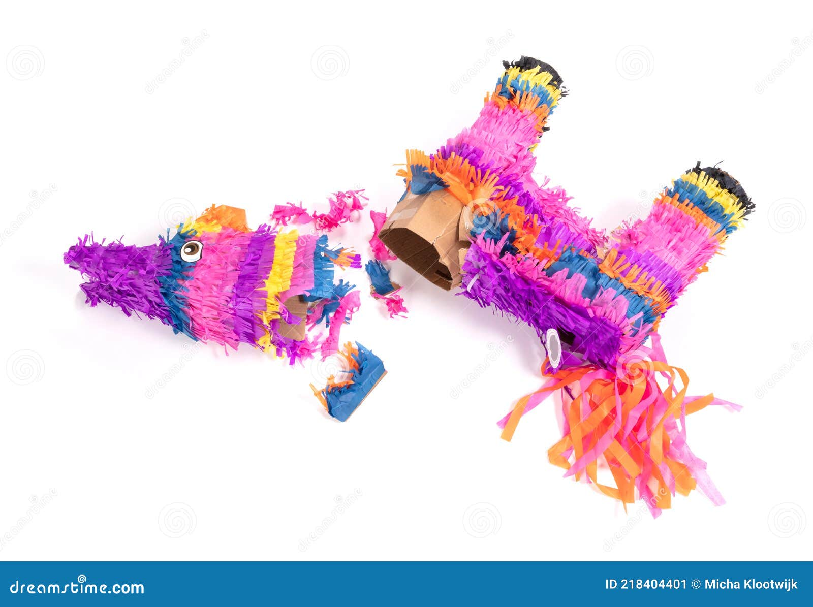 Broken Colorful Donkey Pinata Isolated on White Stock Image - Image of ...