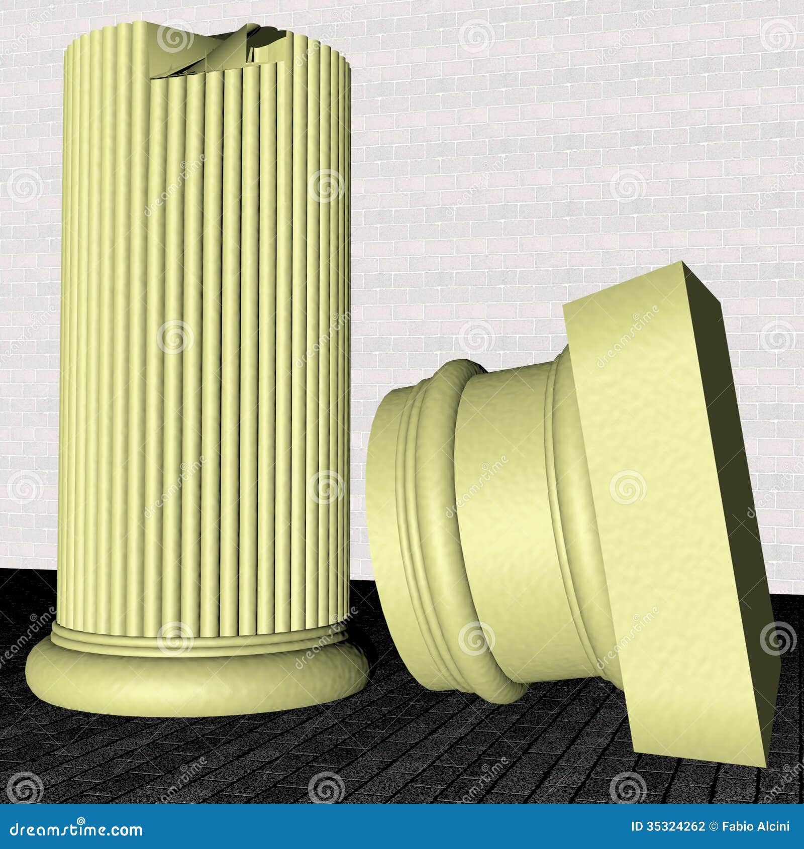 Broken column stock illustration. Illustration of frame - 35324262
