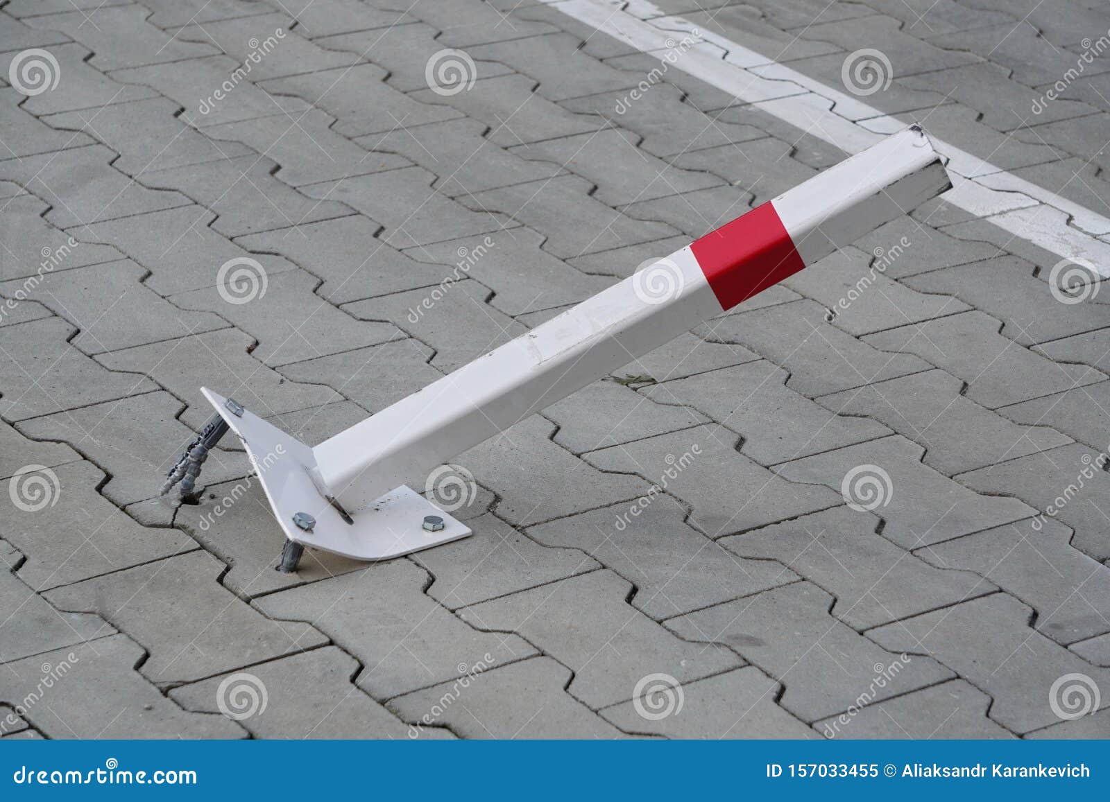 The Broken Column for the Parking Restrictions. Iron Pipe Bent and ...