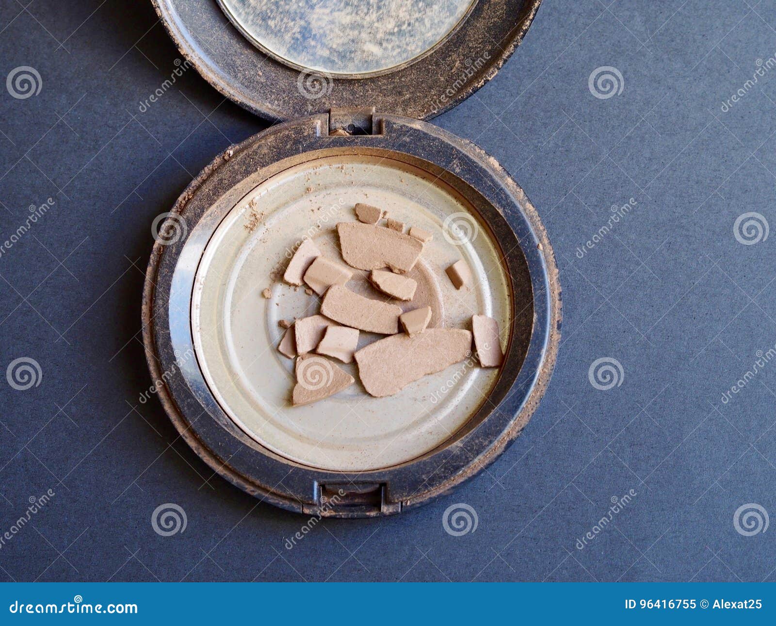 Broken compact powder stock image. Image of face, cosmetic - 96416755
