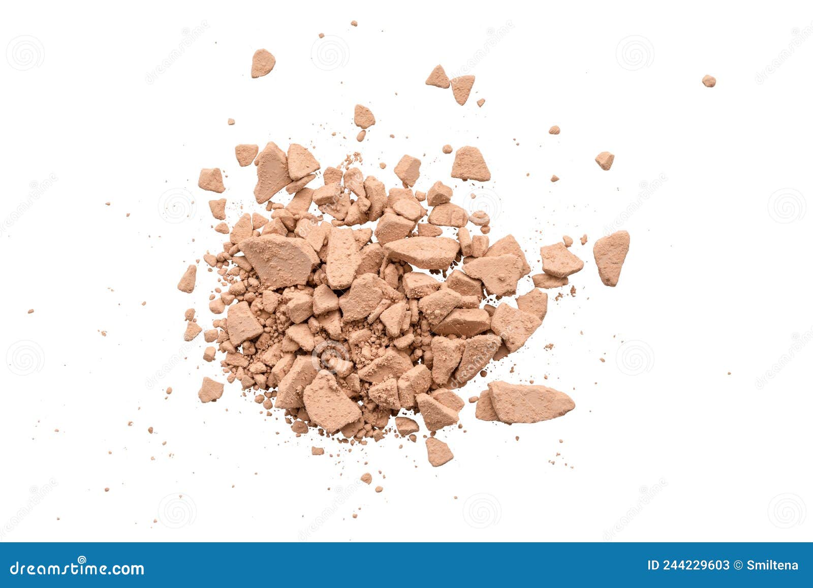 Broken Compact Powder Isolated on White Stock Image - Image of color ...