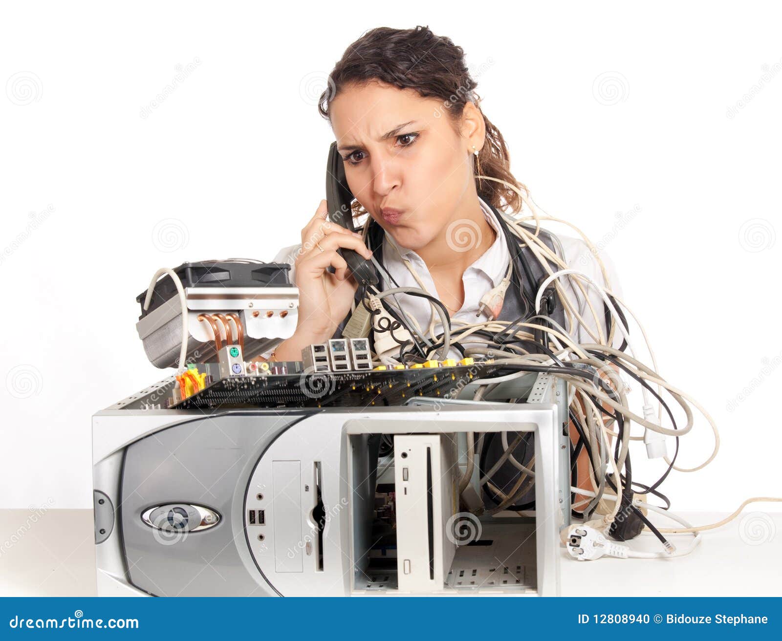 Broken computer stock photo. Image of helpline, businesspeople - 12808940