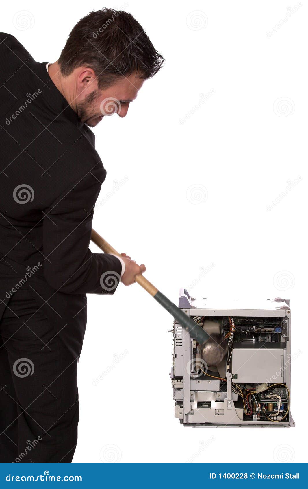 Broken computer stock photo. Image of ambition, work, leader - 1400228