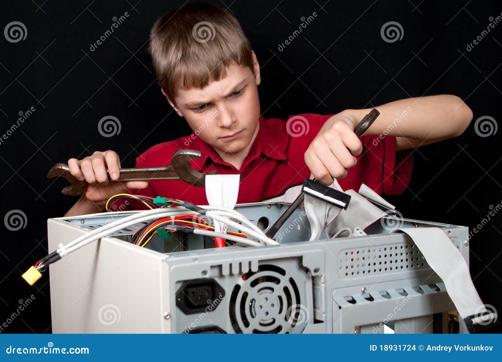 Broken computer. stock photo. Image of assistance, system - 18931724