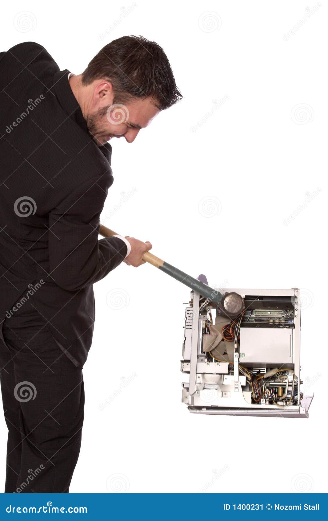 Broken computer 2 stock image. Image of businessman, leader - 1400231