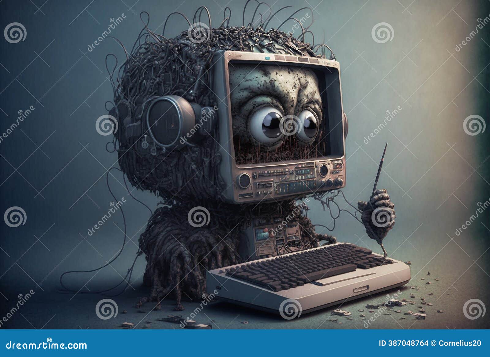 Broken Computer. Dead PC Emoji. Blue Screen Of Death. Vector Ill ...