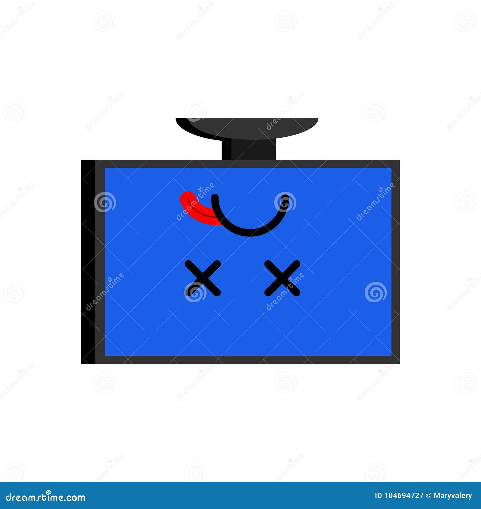 Broken Computer. Dead PC Emoji. Blue Screen Of Death. Vector Ill ...