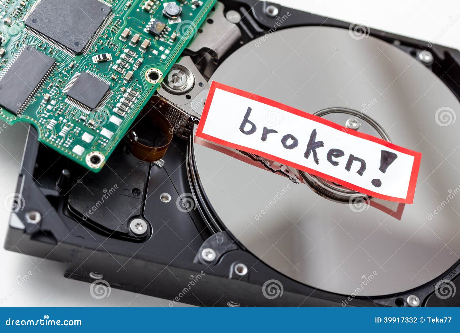 Broken computer hard disk stock photo. Image of equipment - 39917332