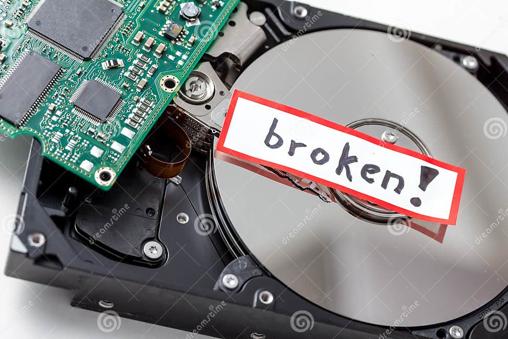 Broken computer hard disk stock photo. Image of equipment - 39917332