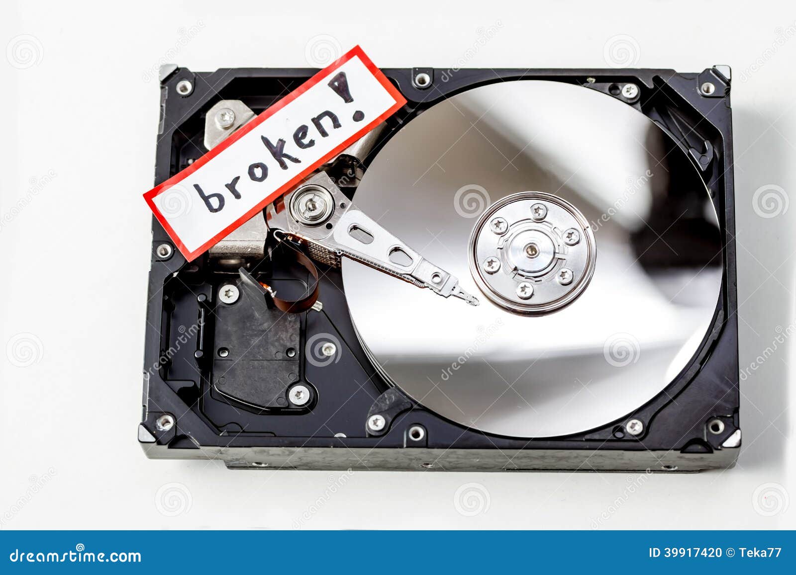 Broken computer hard disk stock photo. Image of equipment - 39917420