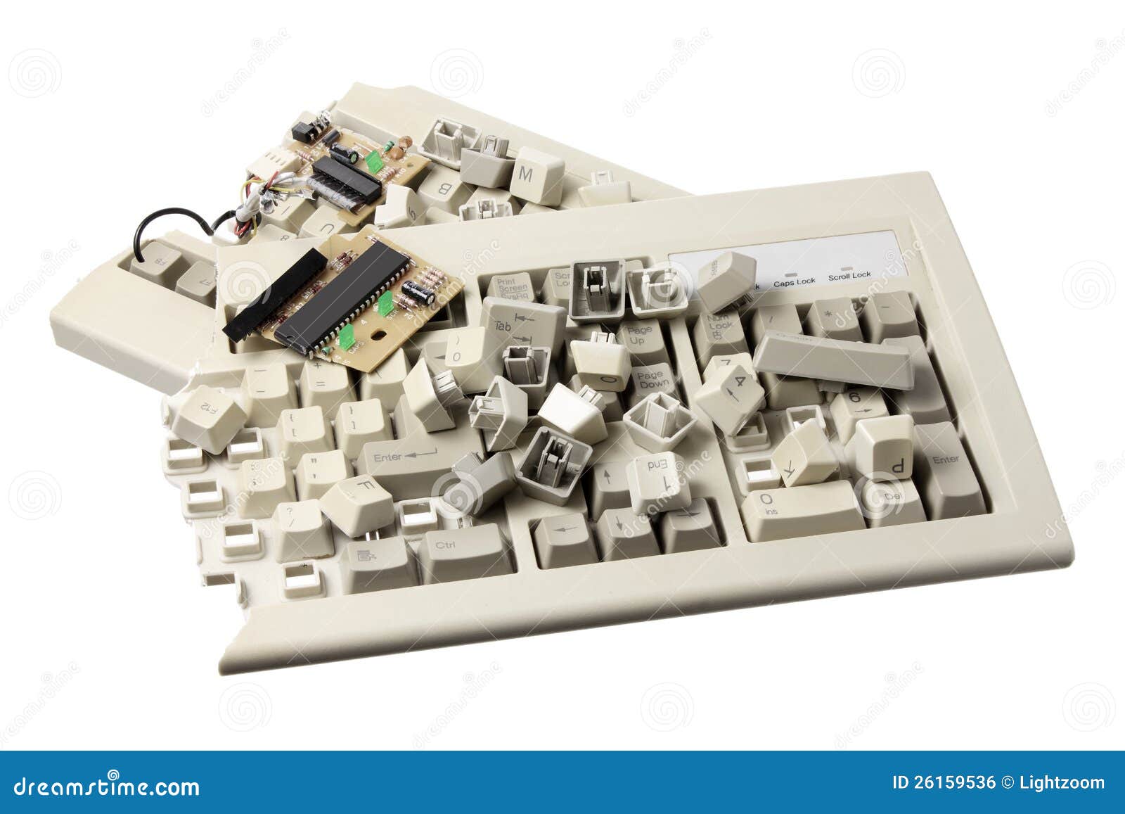 Broken Computer Keyboard stock illustration. Illustration of ...