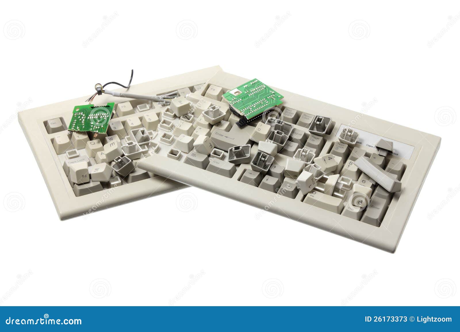 Broken Computer Keyboard stock illustration. Illustration of electronic ...