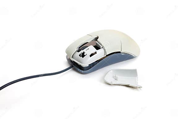 Broken computer mouse stock photo. Image of concept, isolated - 19028084