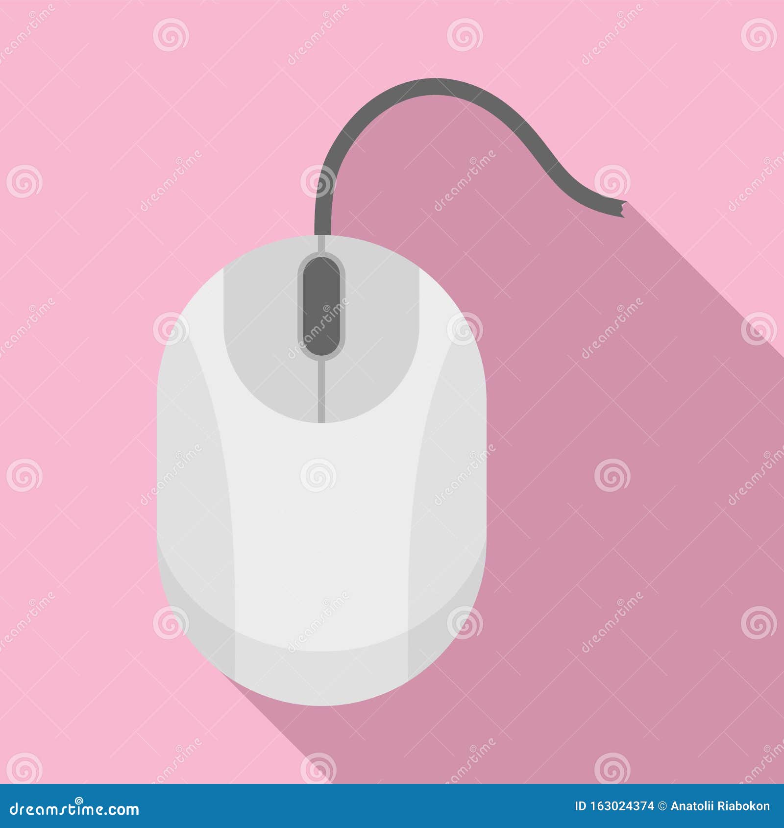 Broken Computer Mouse Icon, Flat Style Stock Vector - Illustration of ...