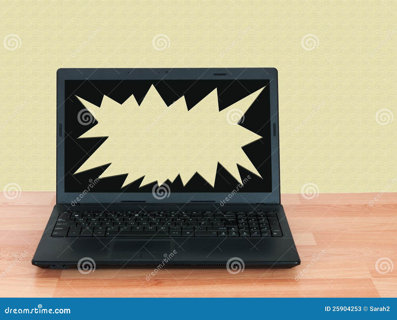 Broken Computer on Office Desk Stock Image - Image of desk, smashed ...