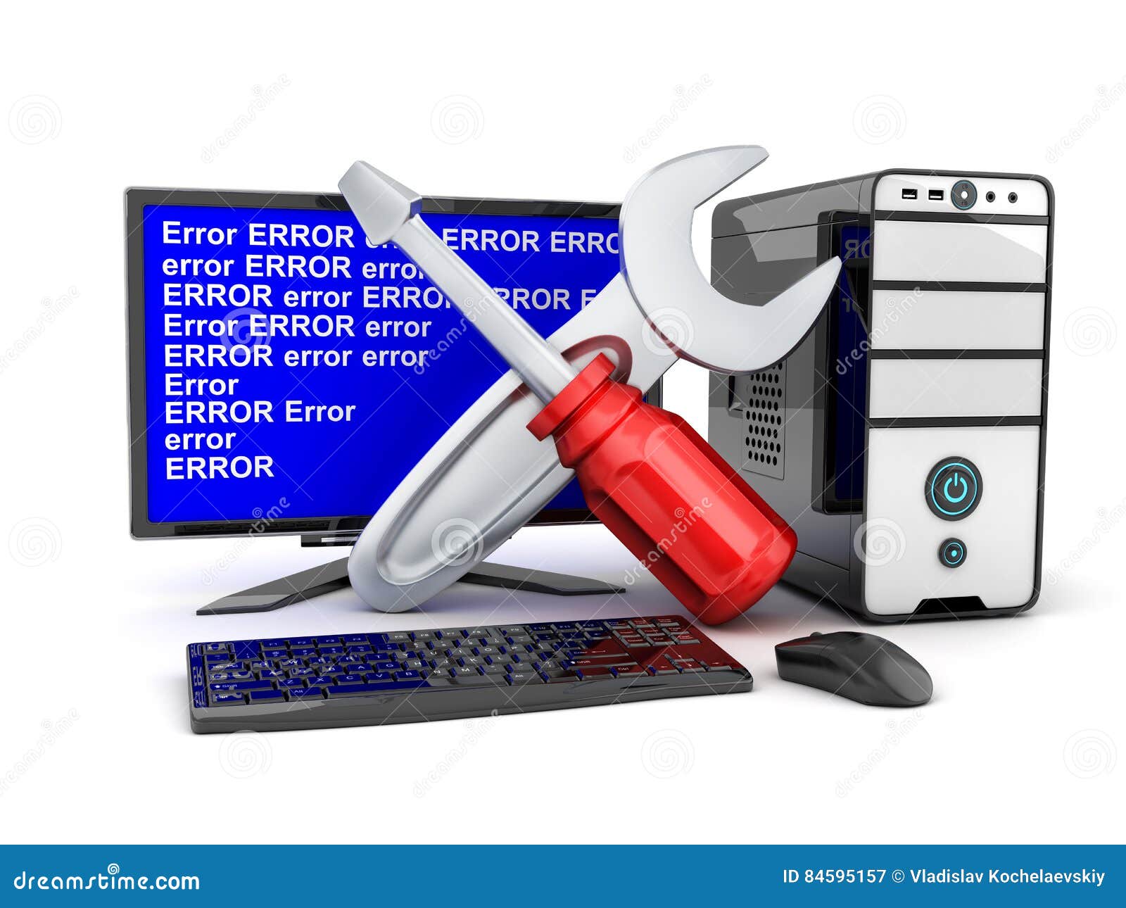 Broken Computer. Dead PC Emoji. Blue Screen Of Death. Vector Ill ...