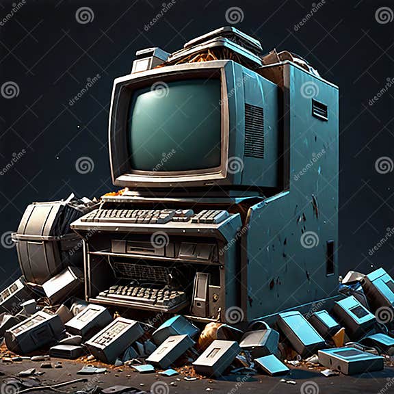 Broken Computer Server Cause Data Leak To Public Stock Illustration ...