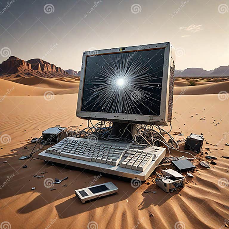 Broken Computer Server Cause Data Leak To Public Stock Illustration ...