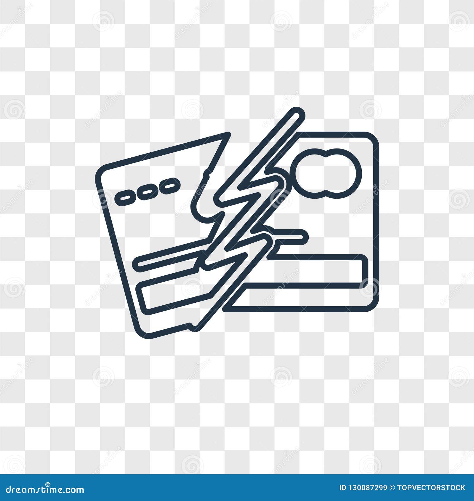 Broken Concept Vector Linear Icon Isolated on Transparent Background ...