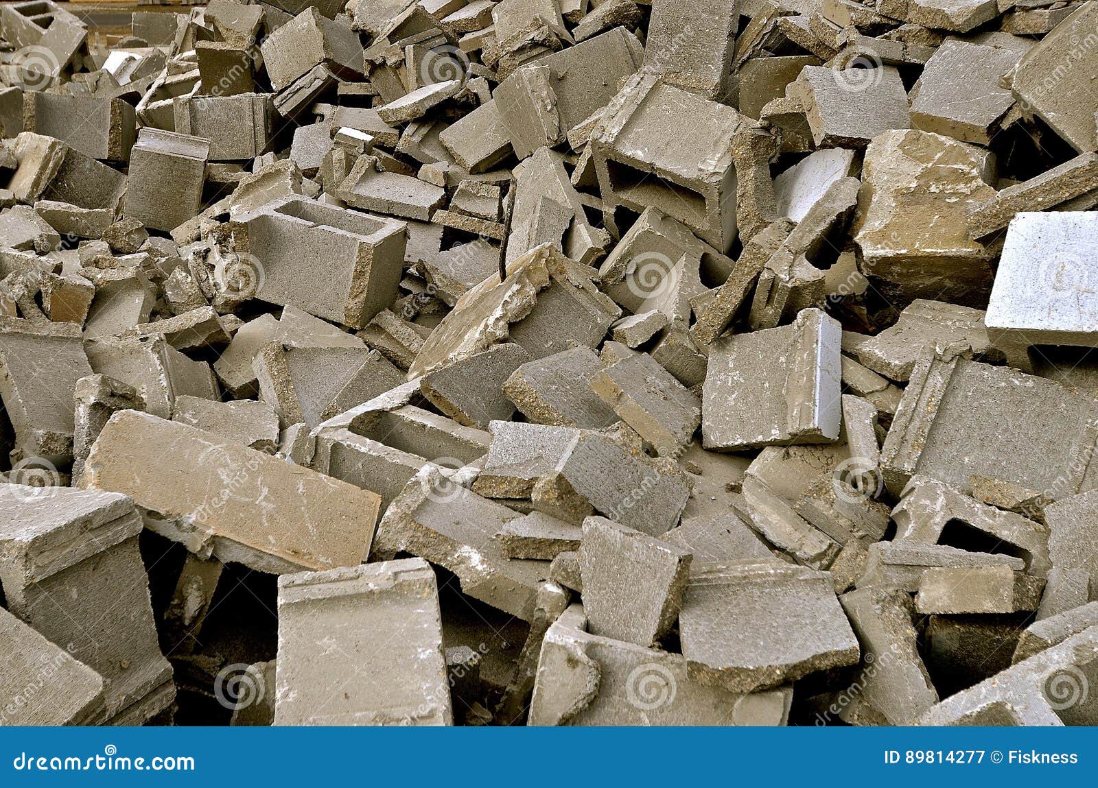 Broken Concrete Building Blocks Stock Image - Image of demolition ...