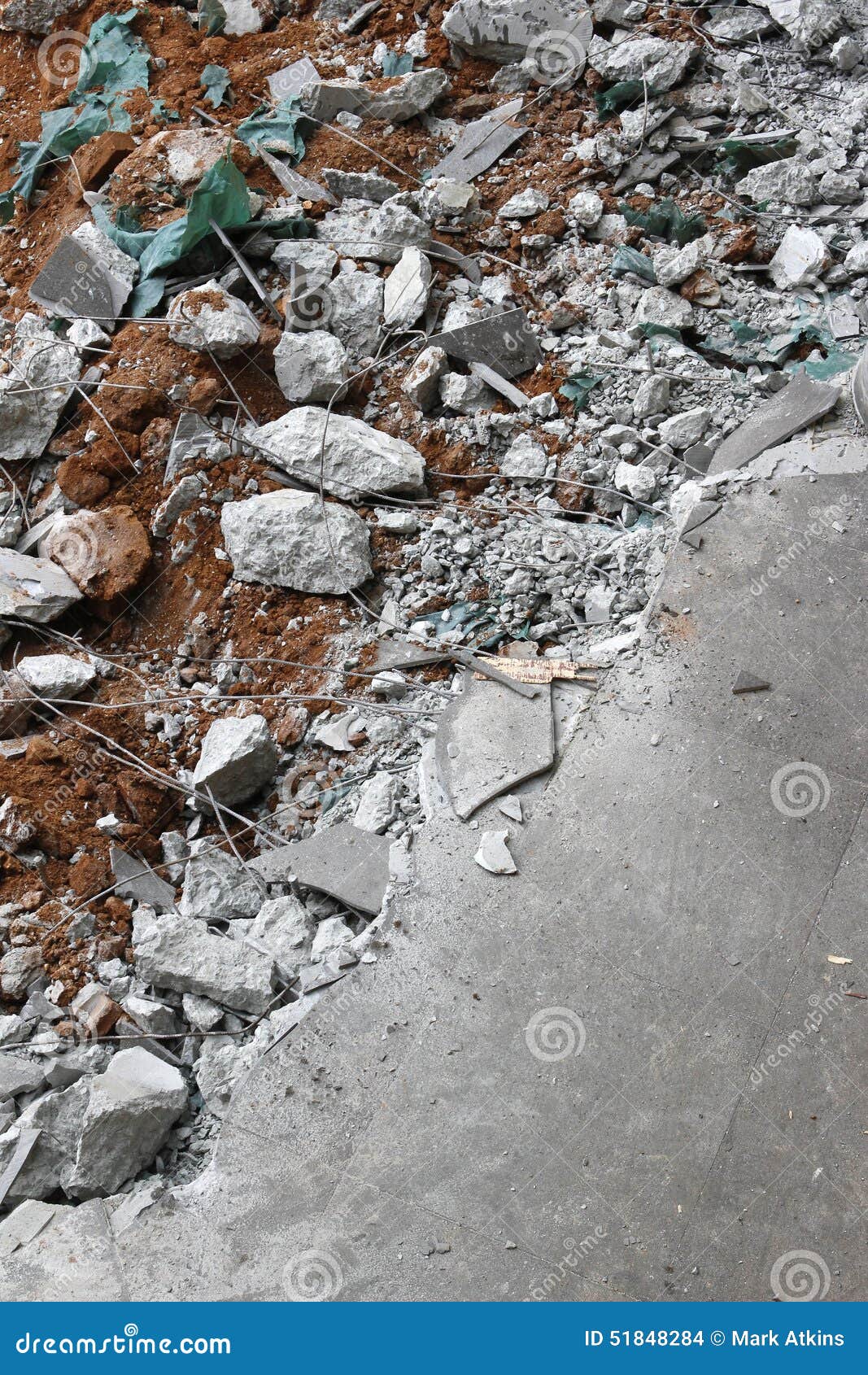 Broken concrete floor slab stock photo. Image of broke - 51848284