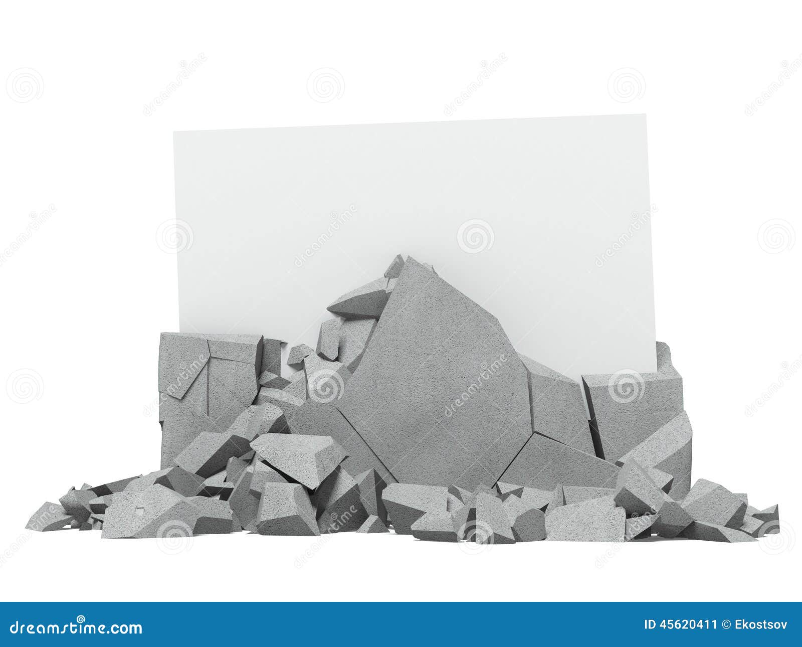 Broken Concrete with Paper Inside Stock Image - Image of concrete ...