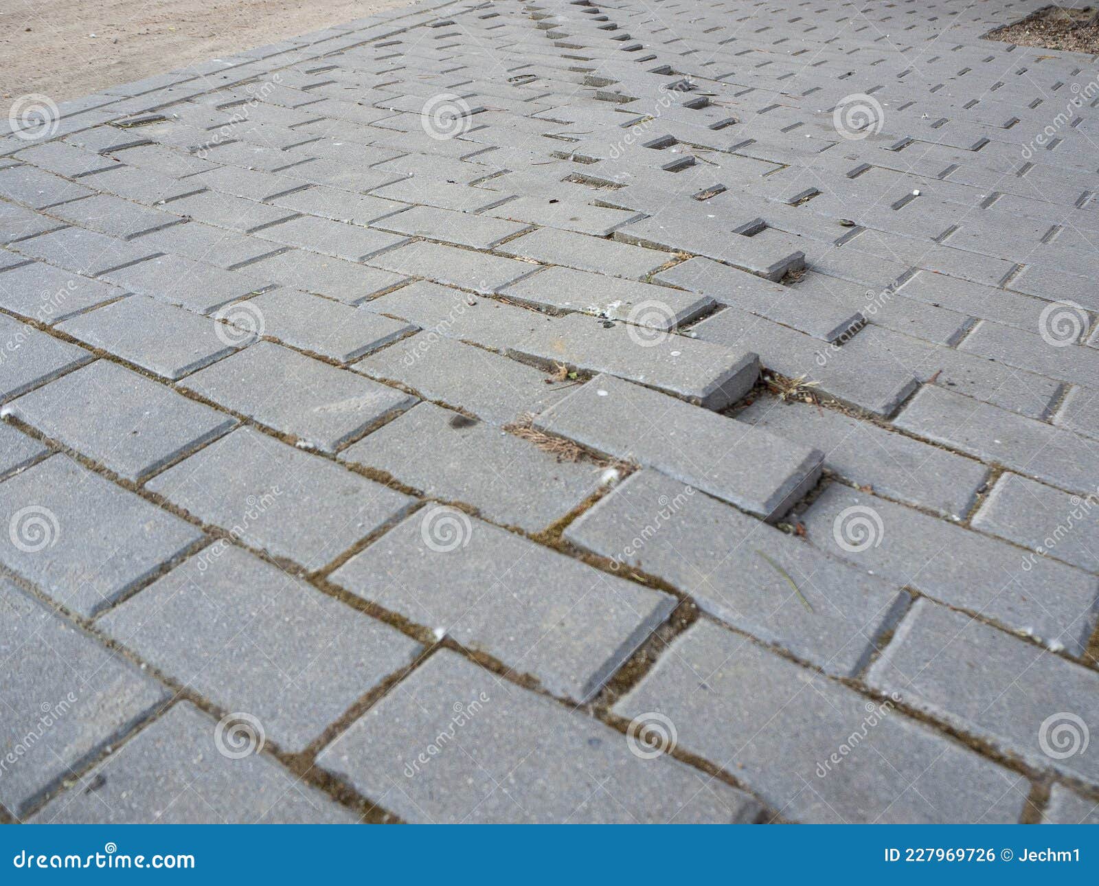 Broken Concrete Pathway Brick Surface Background, Close Up Abstract ...