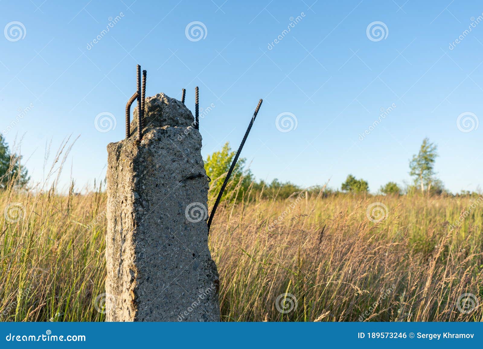 Concrete Power Line Post, Underground Power Cable Goes Into Overhead ...