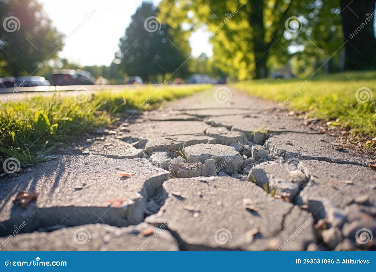 Broken Concrete on a Public Path Stock Photo - Image of damaged ...