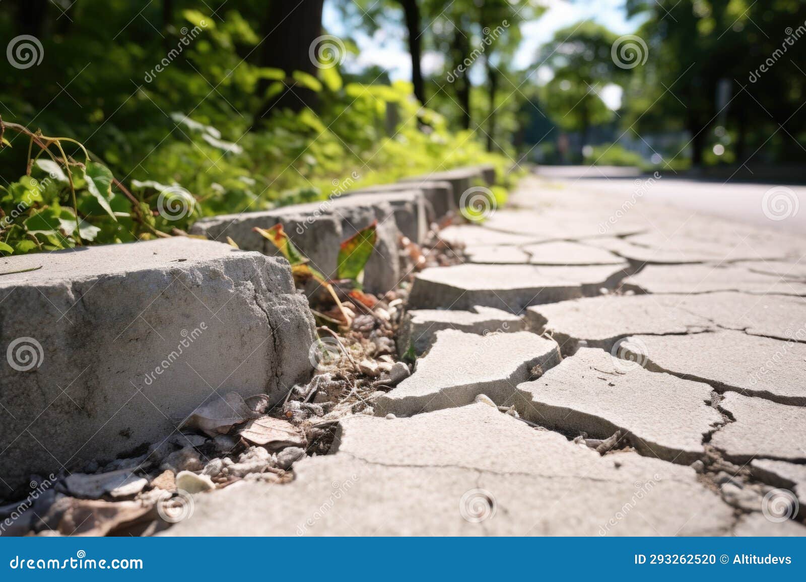 Broken Concrete on a Public Path Stock Photo - Image of deterioration ...