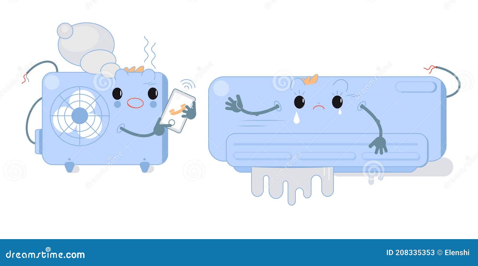 Air Conditioner Broken Icon Cartoon Vector | CartoonDealer.com #124244013