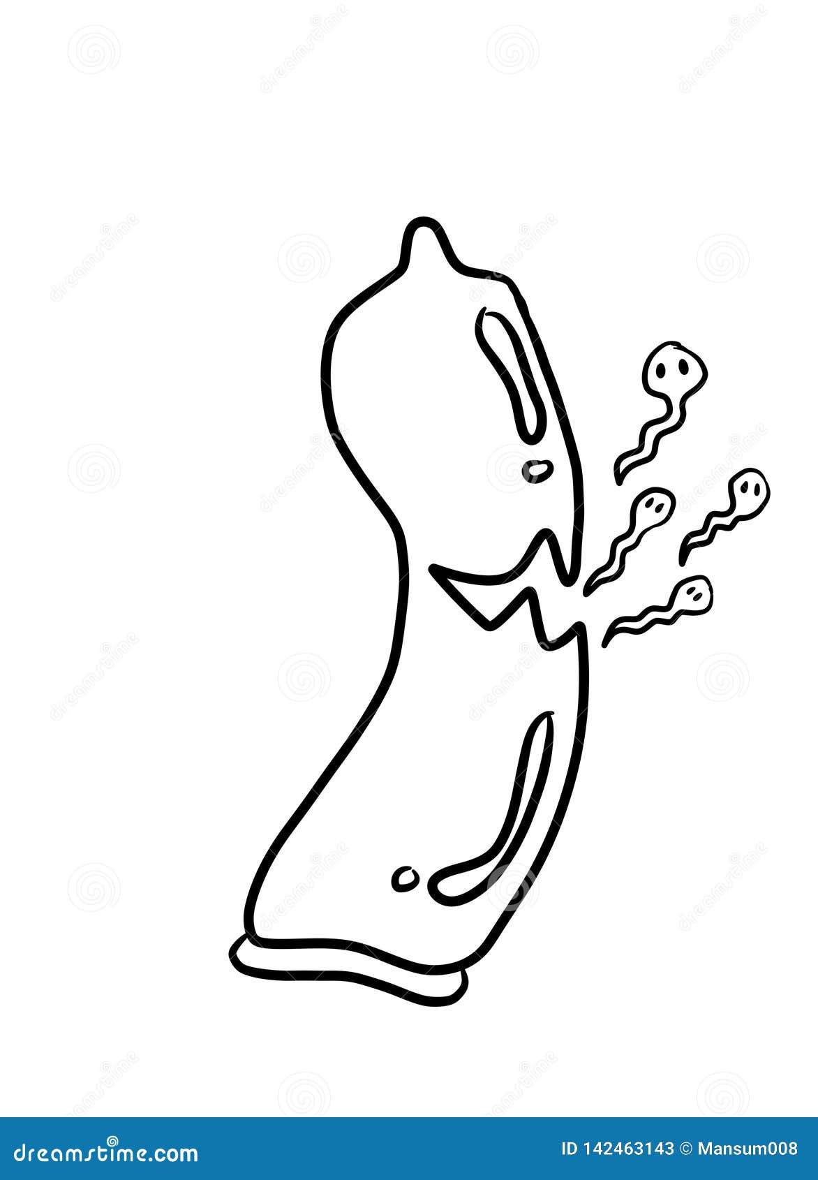 Broken Condom with Sperm Get Outside Stock Illustration - Illustration ...