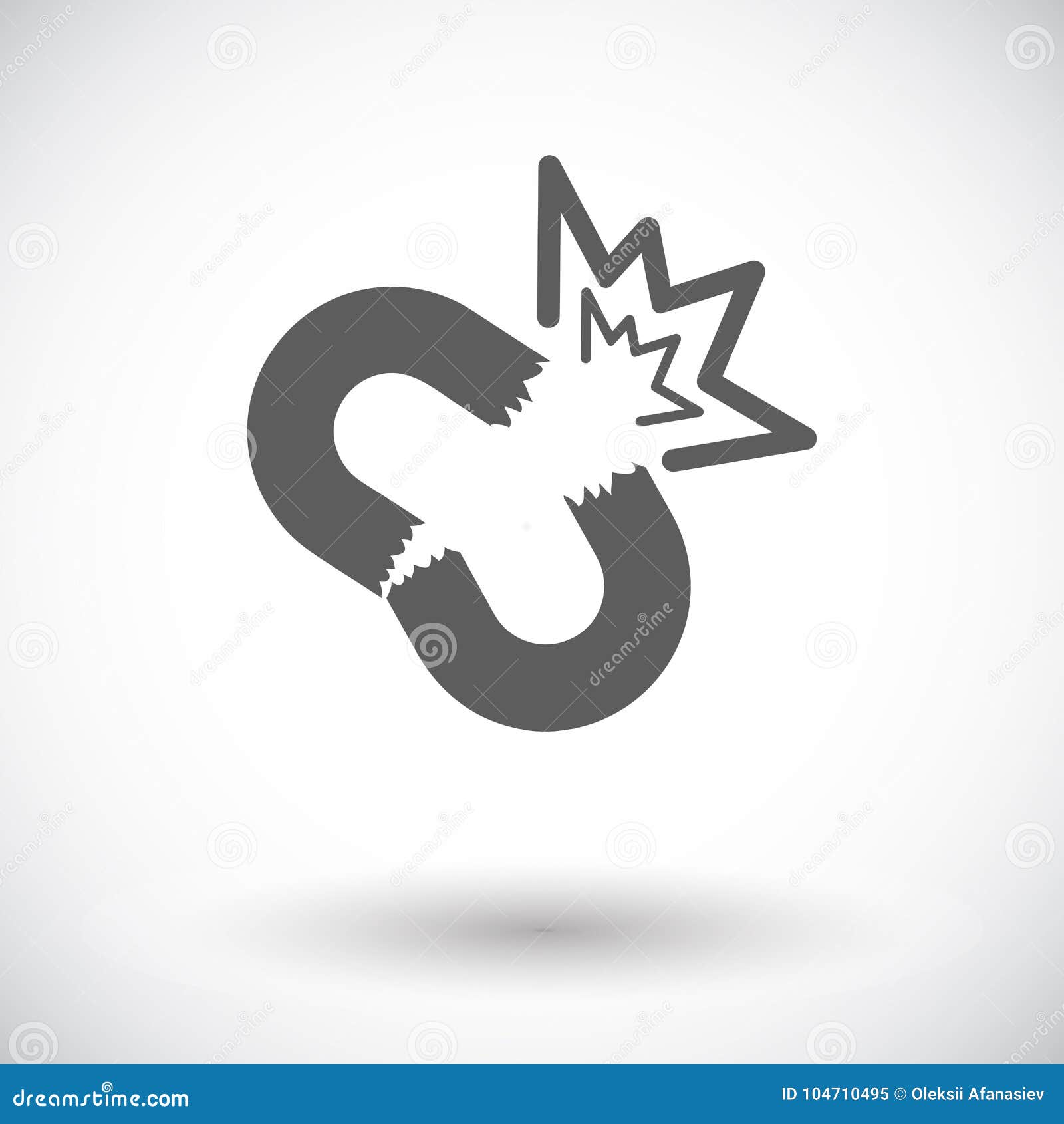 Broken Connection Flat Single Icon Stock Vector - Illustration of black ...