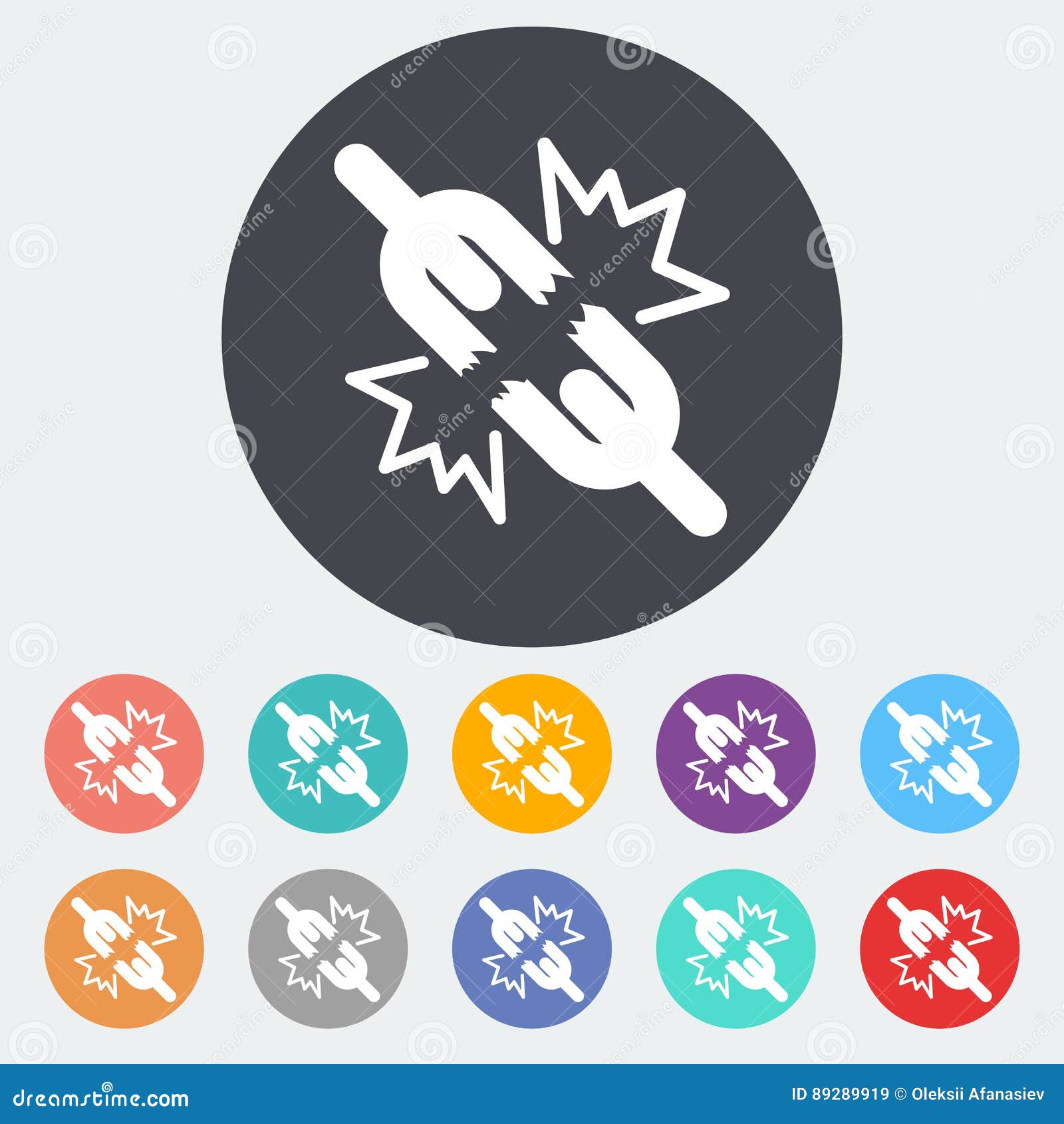 Broken Connection Single Icon Stock Vector - Illustration of icon ...